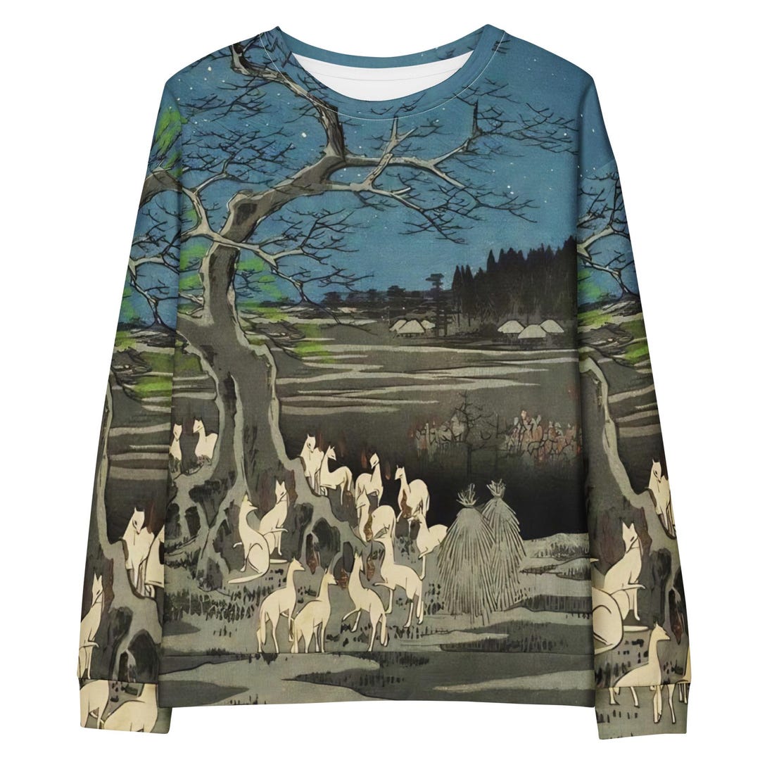 KITSUNE FOXFIRE Unisex Sweatshirt // Utagawa Hiroshige Apparel ...