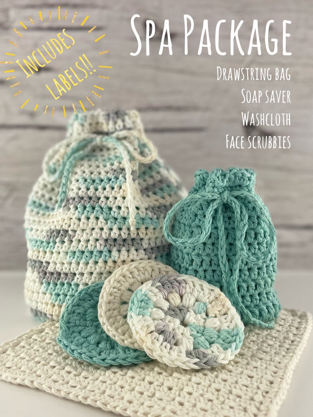 Spa Package With Printable Labels - Bundle Includes 4 PDF Crochet ...