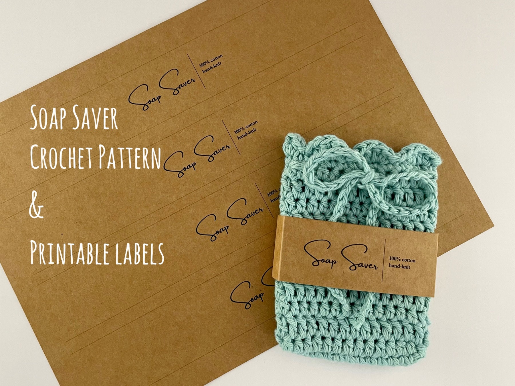 Soap Saver PDF Crochet Pattern & Printable Labels - Etsy
