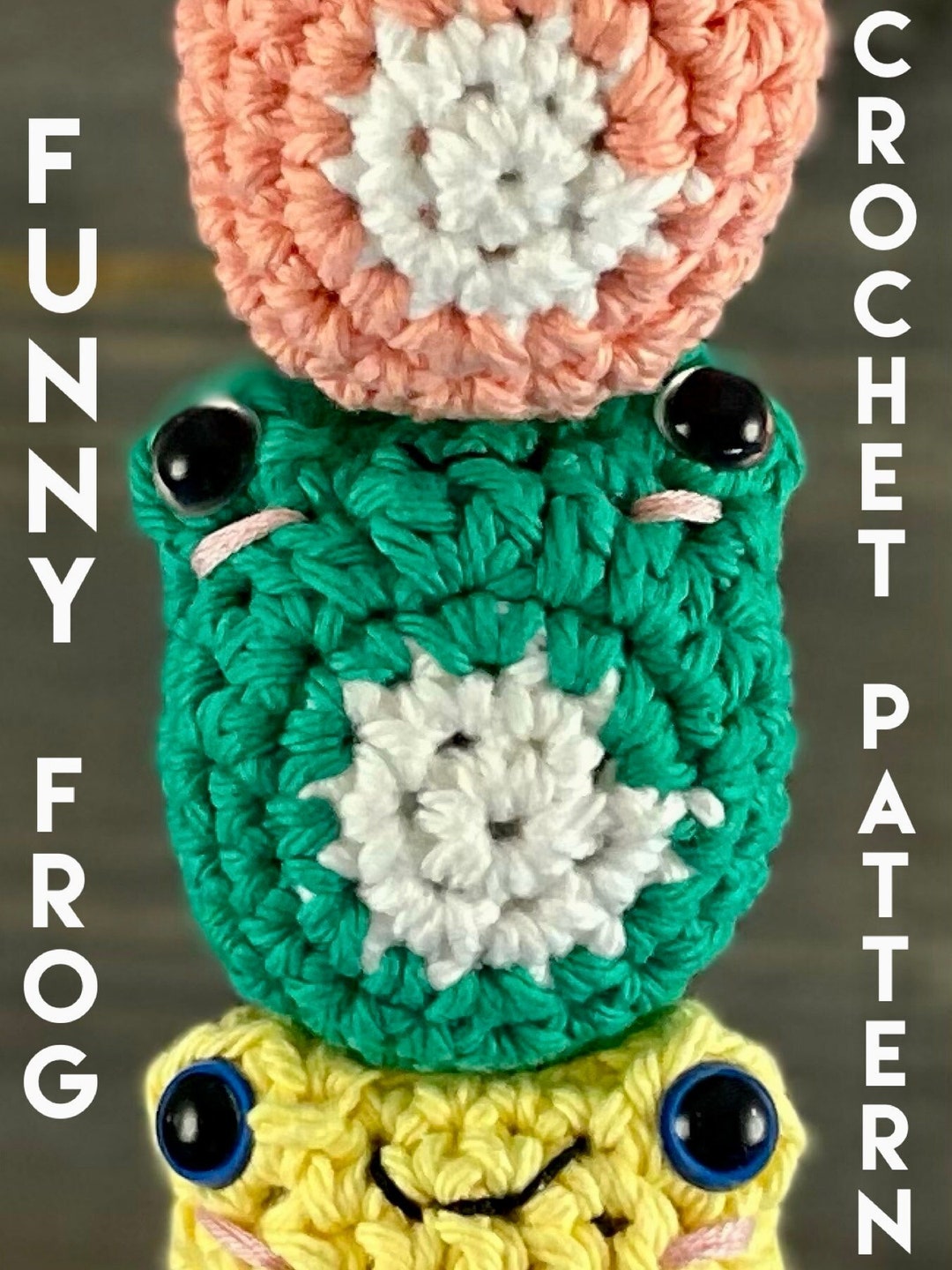 Funny Frog Keychain Crochet Pattern, Backpack Dangler, Pocket Pal, Mini ...