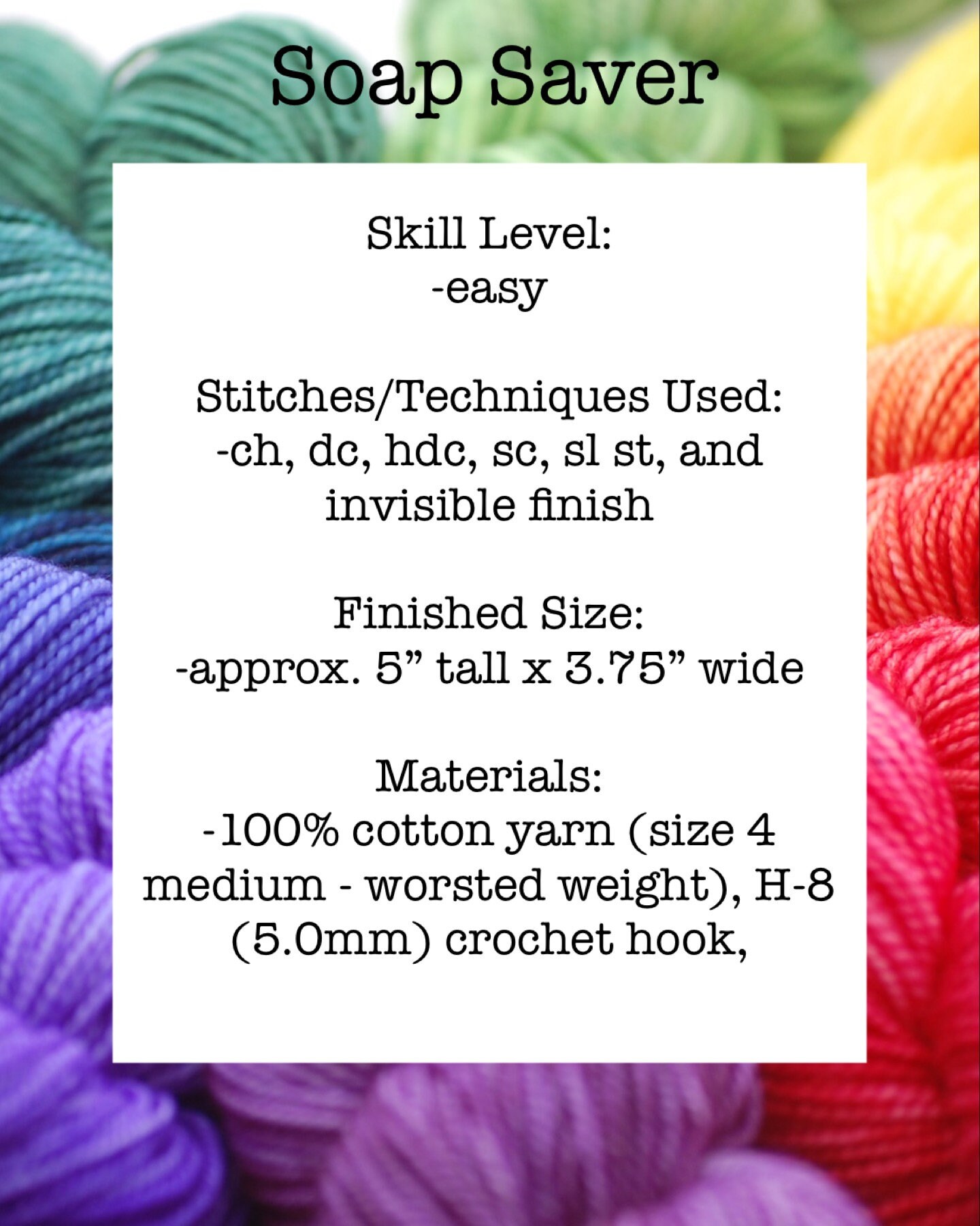 Soap Saver PDF Crochet Pattern & Printable Labels - Etsy