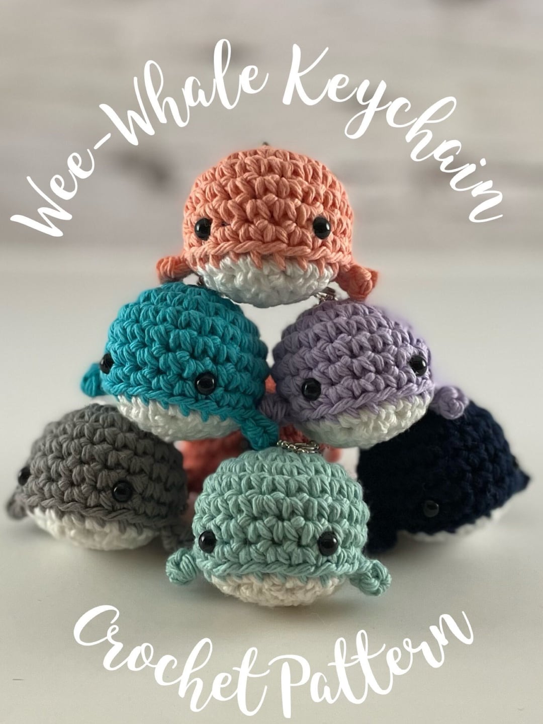 Wee-whale Keychain Crochet Pattern, No-sew Crochet Pattern, Cute ...