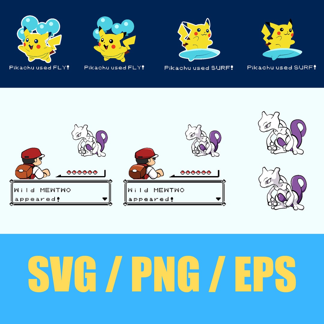 Pokemon SVG, PNG, EPS Layered Files Ready to Cut - Etsy