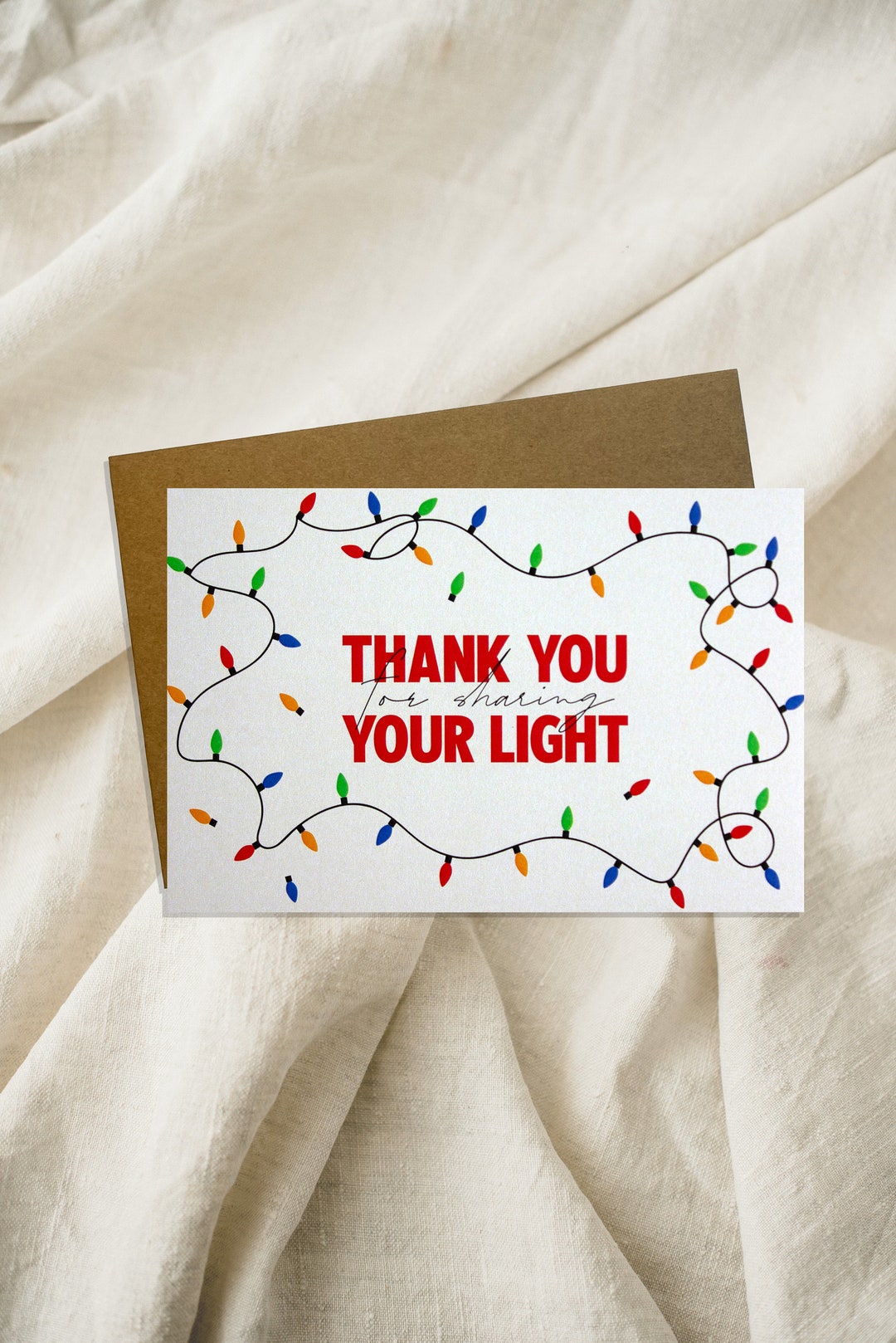 Sharing Your Light Postcard / Thank You Postcard / Retro Postcard / for ...