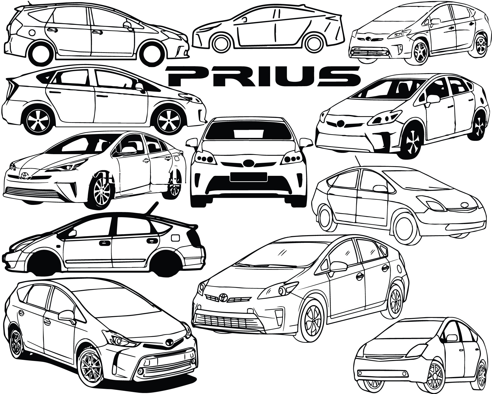 Toyota Prius Coloring Pages