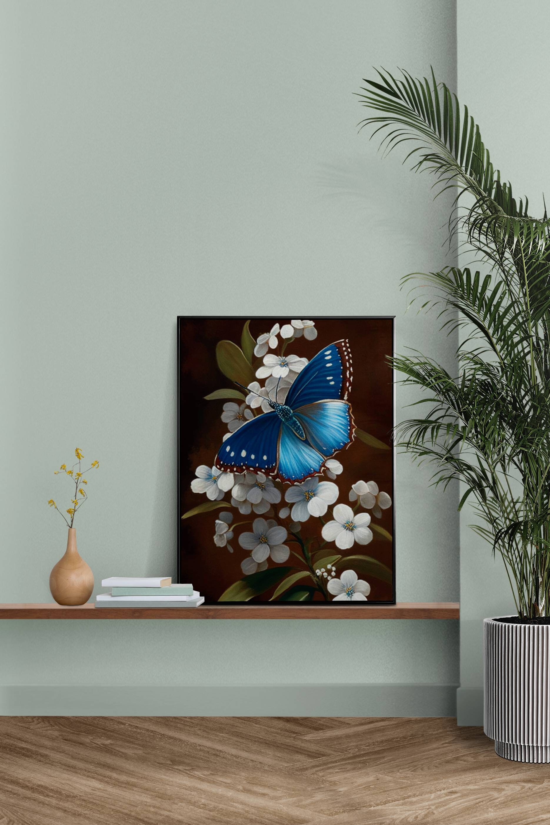 Home Decor Butterfly Wall Art, Digital Download, Flower Art, Butterfly ...