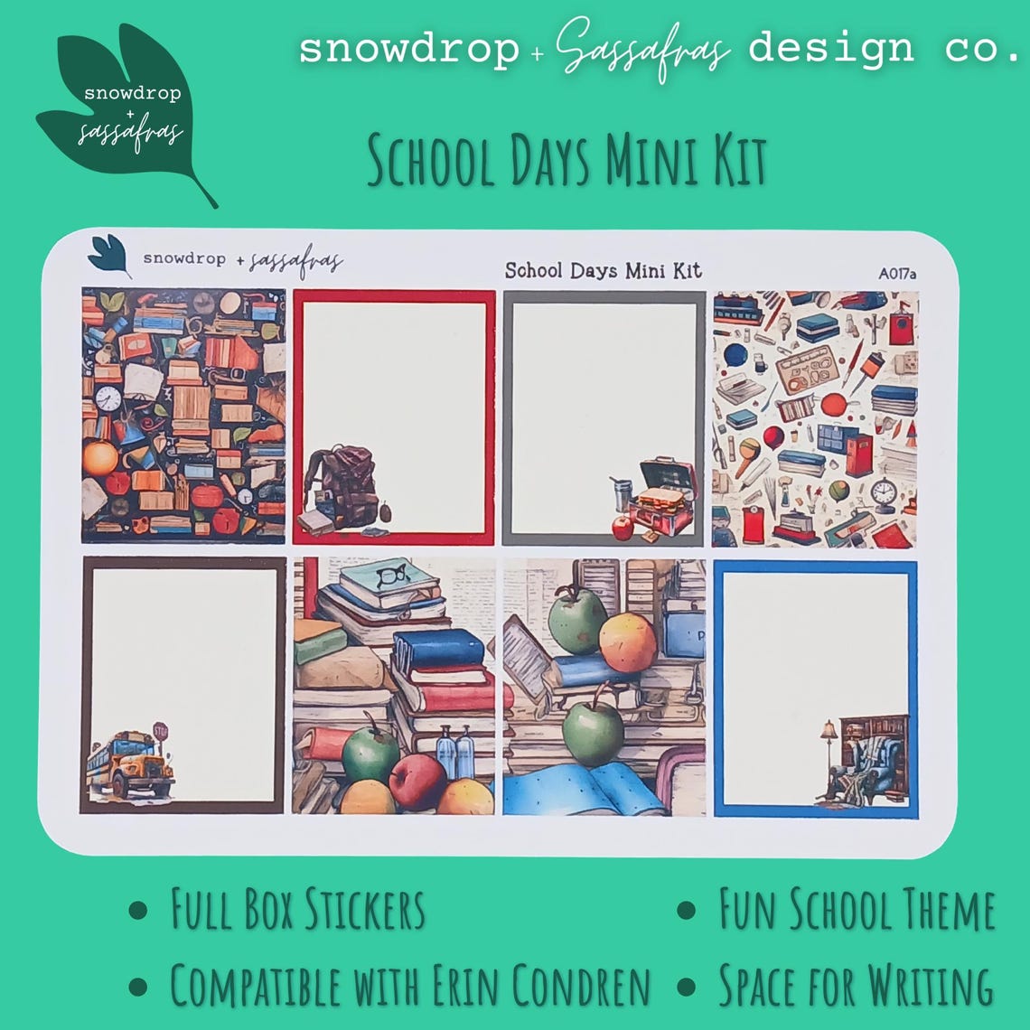 School Days Mini Kit planner Stickers Compatible With Erin Condren and ...