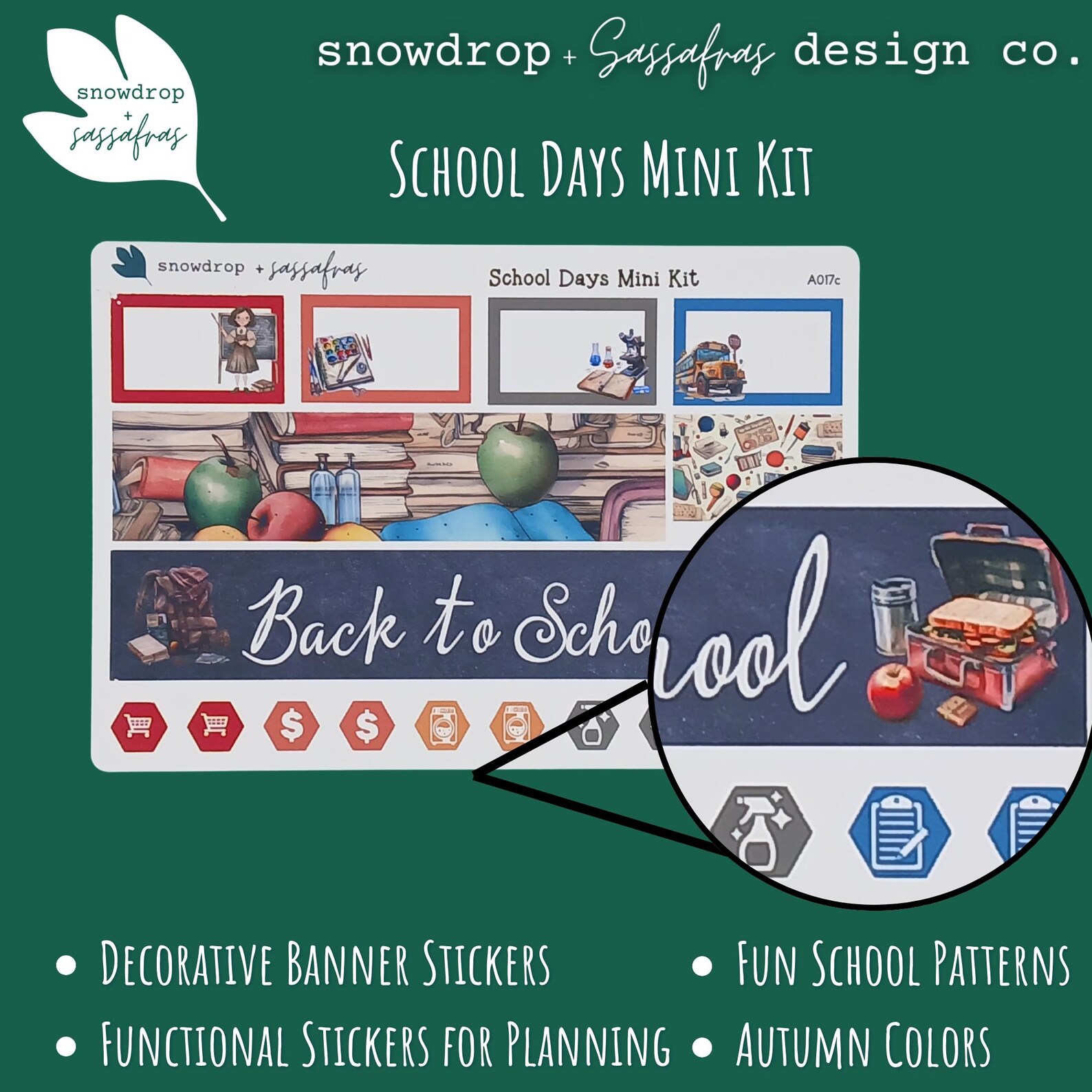 School Days Mini Kit planner Stickers Compatible With Erin Condren and ...