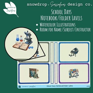 School Days Notebook/folder Labels - Etsy
