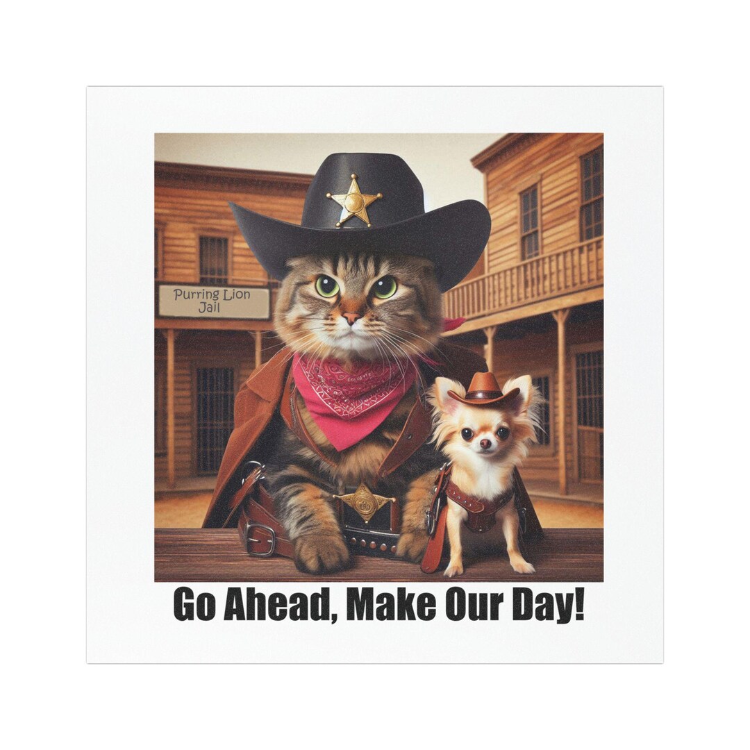 Cowboy Cat Car Magnet, Funny Animal Magnet, Gift for Pet Lovers, Car ...