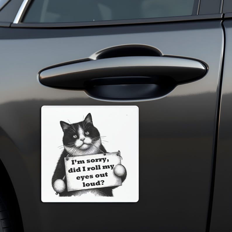 Sarcastic Tuxedo Cat Car Magnet: Funny Vehicle Decor - Etsy