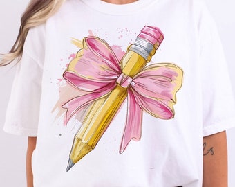 Coquette Teacher Png, Pencil Coquette Bow Png, Teach Love Inspire Png ...