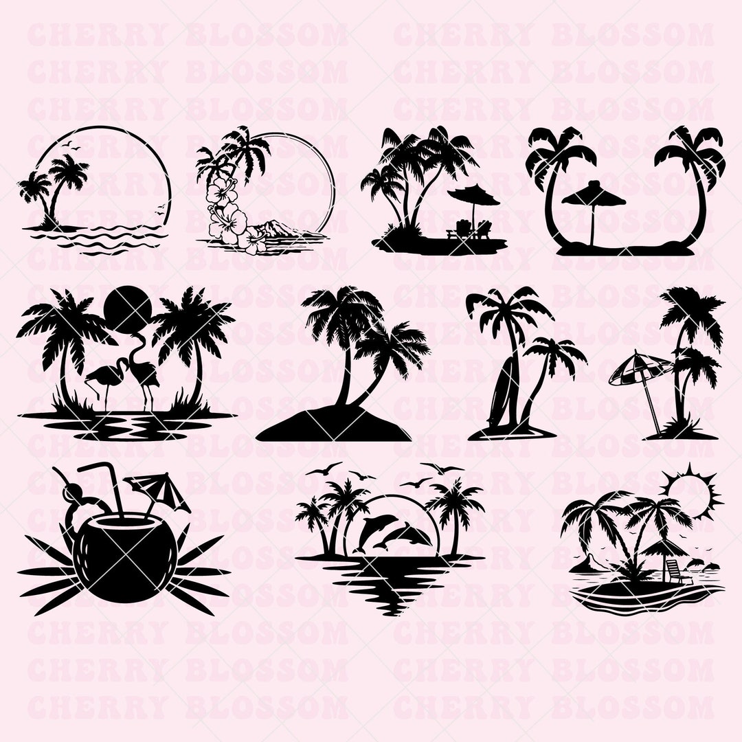 Beach Scene Svg Bundle, Sunset Beach Svg, Dxf, Png, Jpg, Beach Life Svg ...
