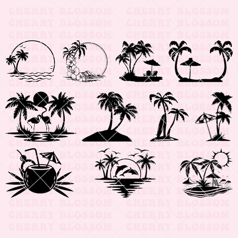 Beach Scene Svg Bundle Sunset Beach Svg Dxf Png Jpg Beach - Etsy UK