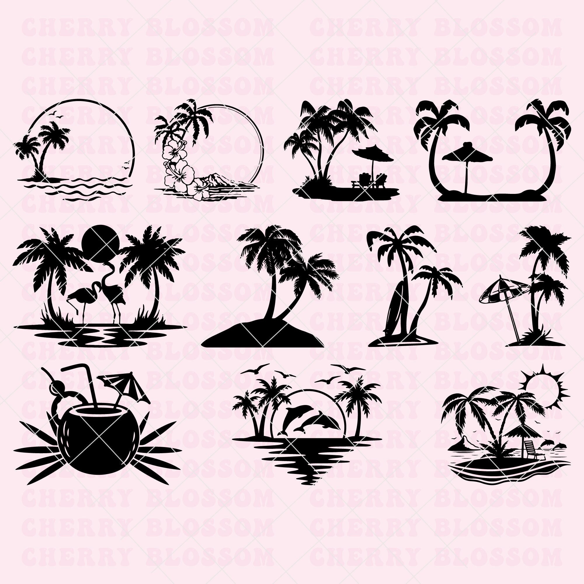 Beach Scene Svg Bundle Sunset Beach Svg Dxf Png Jpg Beach - Etsy UK