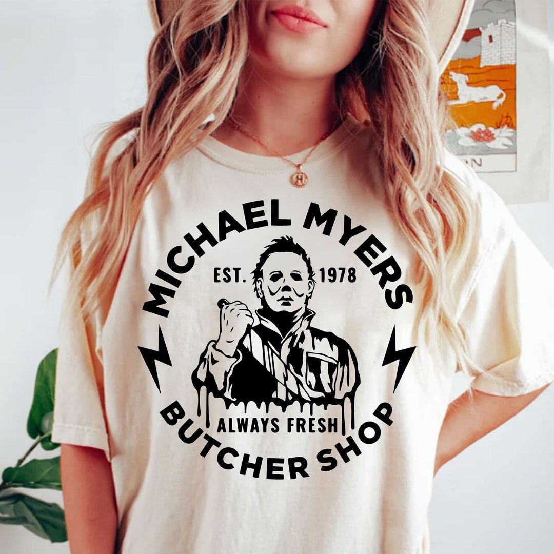 Michael Myers Butcher Shop Svg Halloween Graphics T-shirt - Etsy Michael Myers Butcher Shop Svg Halloween Graphics T-shirt - Etsy
