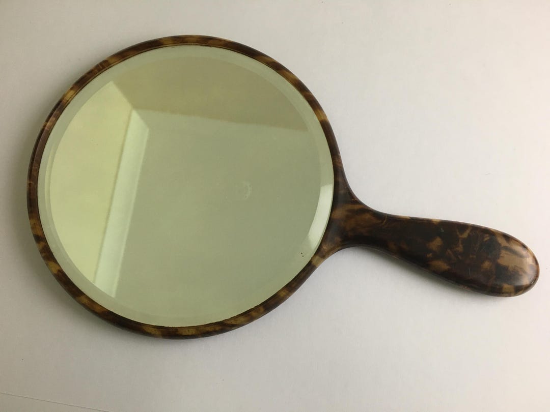 Vintage Faux Tortoise Shell Hand Vanity Mirror L20 - Etsy