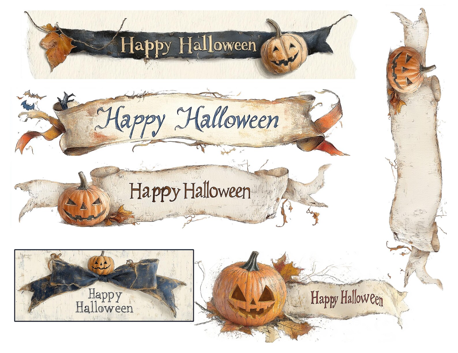 Halloween - A Collection of Digital Images for Collage, Cards, Paper ...