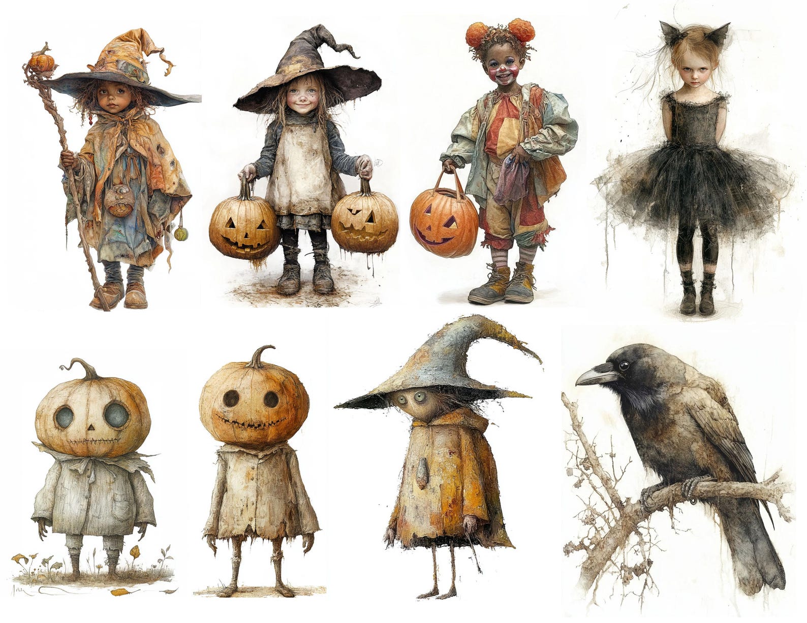 Halloween - A Collection of Digital Images for Collage, Cards, Paper ...