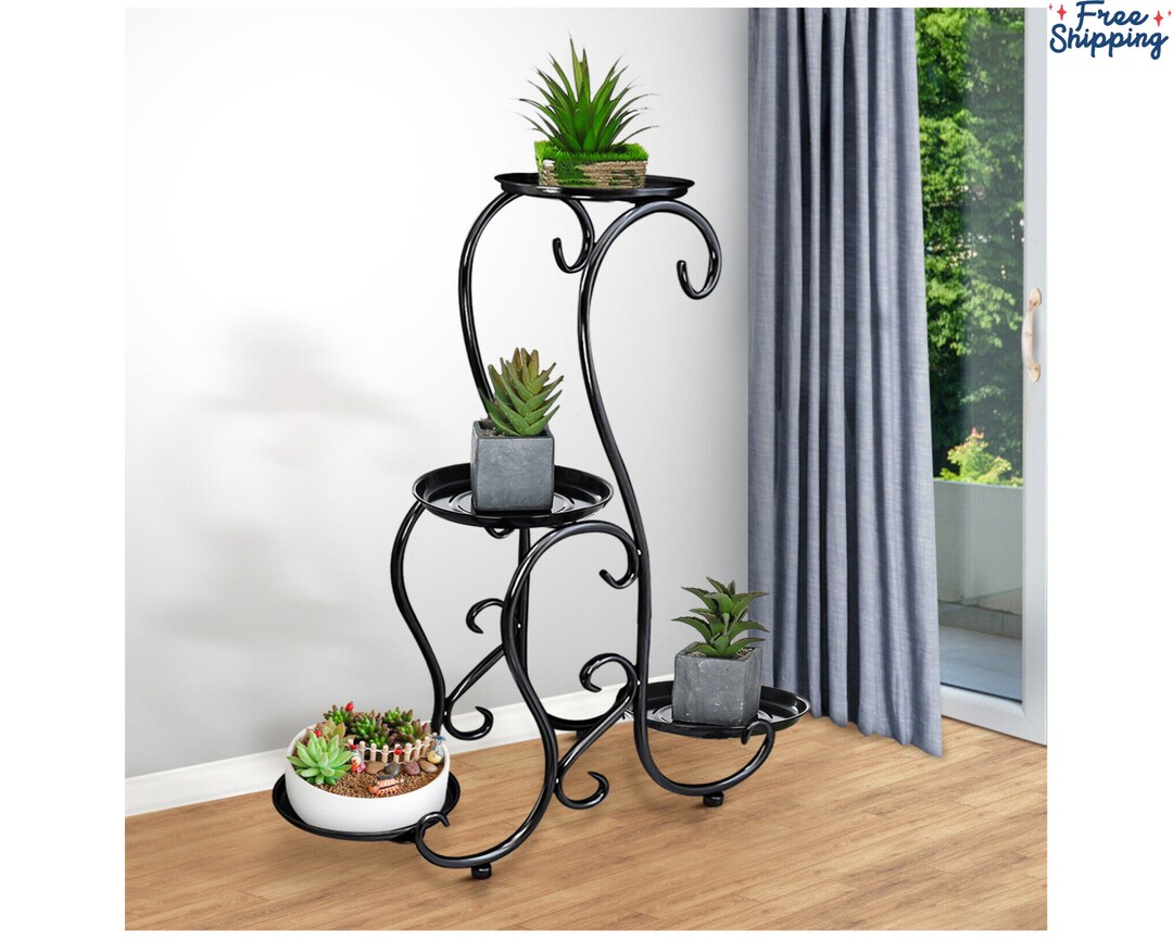 Metal Flower Pot Plant Stand Balcony Floor-standing Plant - Etsy