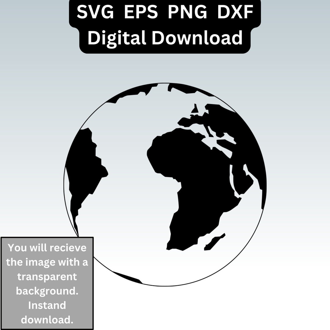Mundo SVG Planeta Silueta Mundo Silueta Descarga digital - Etsy México