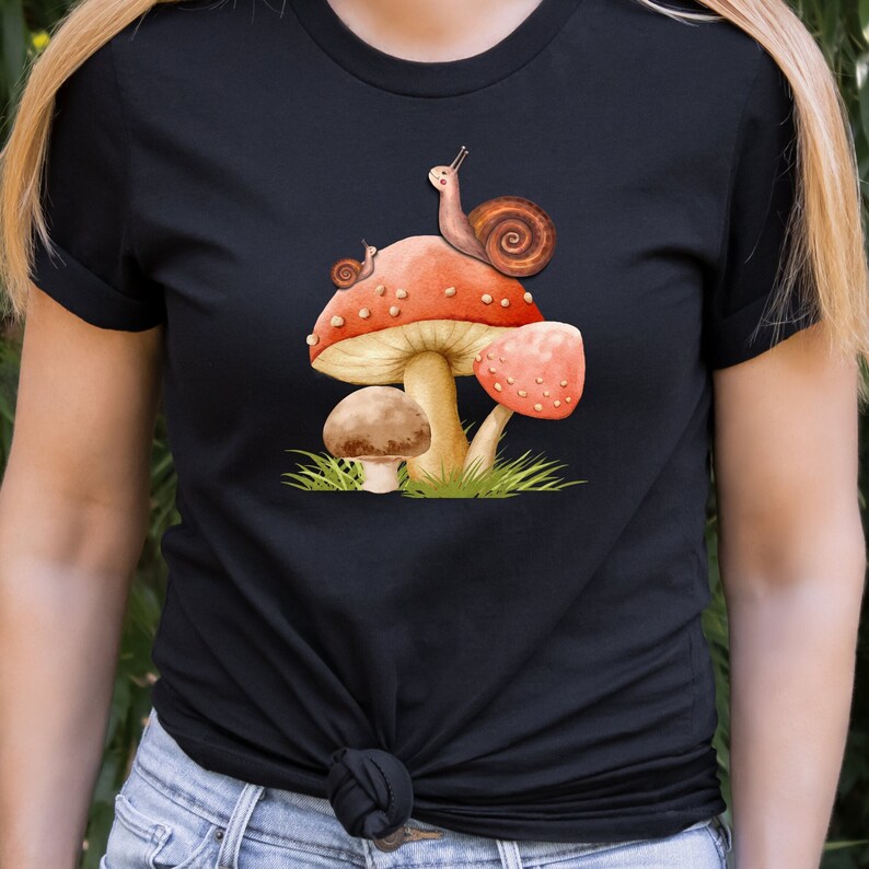 Snail on a Mushroom Shirt Mushroom Goblin Core Clothing - Etsy