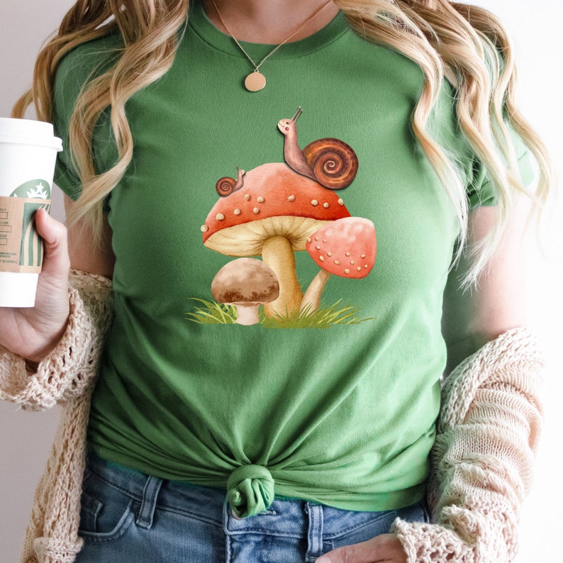 Snail on a Mushroom Shirt Mushroom Goblin Core Clothing - Etsy