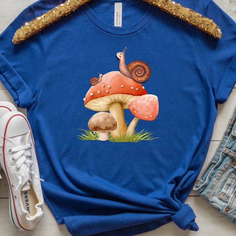 Snail on a Mushroom Shirt Mushroom Goblin Core Clothing - Etsy