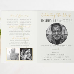 4 Page Funeral Program Template Canva Funeral Template Printable Bi ...