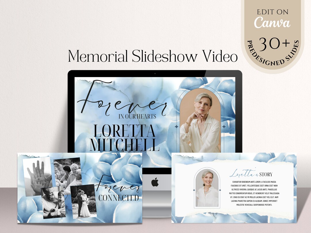 Memorial Slideshow Video Funeral Photo Slideshow Template Blue Memorial ...
