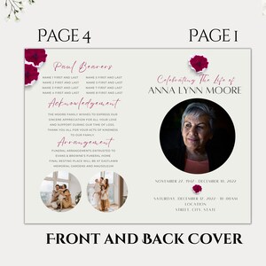 INSTANT DOWNLOAD Editable Funeral Program Template Printable Memorial ...