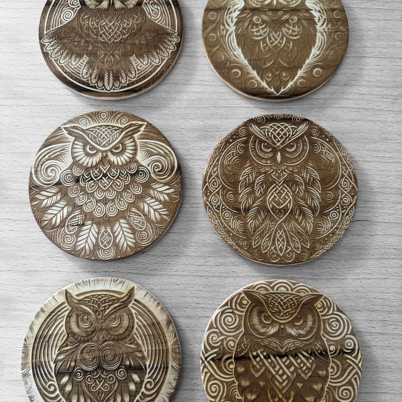 Owl Coasters - Etsy