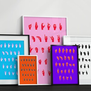 Sign Language Alphabet Poster, International Sign IS Art Print ...