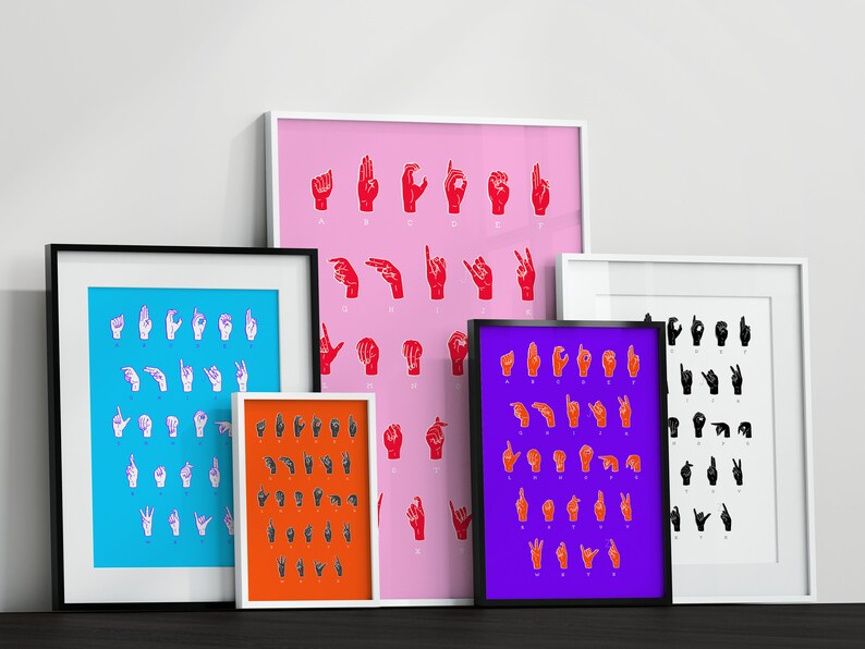 Sign Language Alphabet Poster, International Sign IS Art Print ...