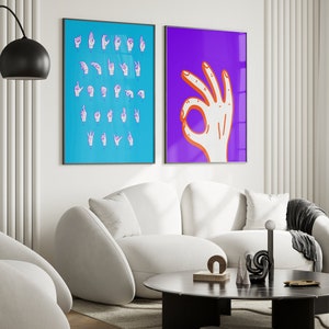 Sign Language Alphabet Poster, International Sign IS Art Print ...