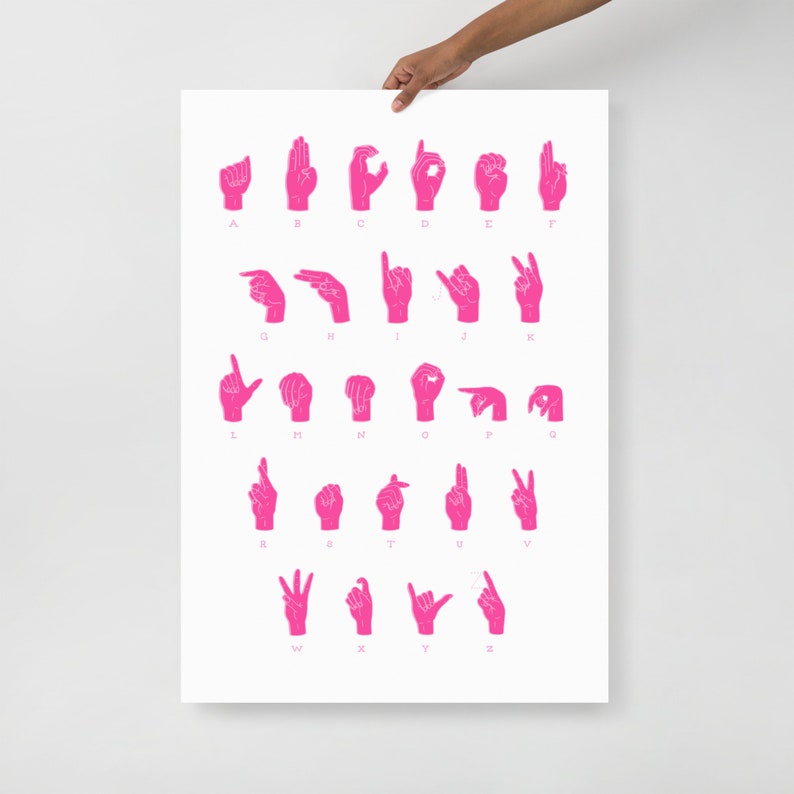 Sign Language Alphabet Poster International Sign IS Art - Etsy