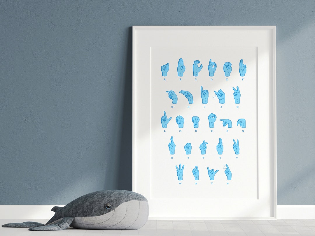Sign Language Alphabet Poster International Sign IS Art - Etsy