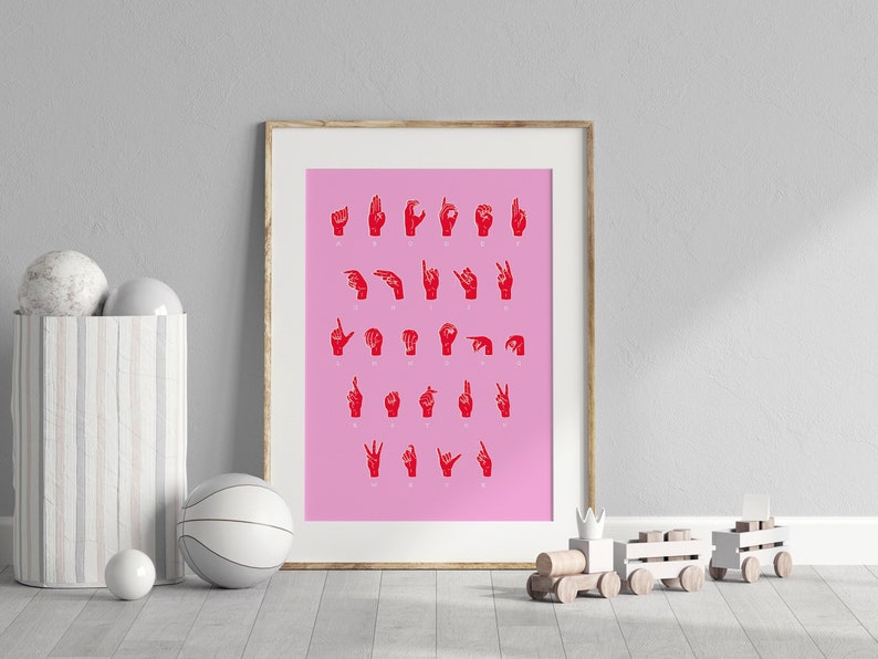 Sign Language Alphabet Poster, International Sign IS Art Print ...