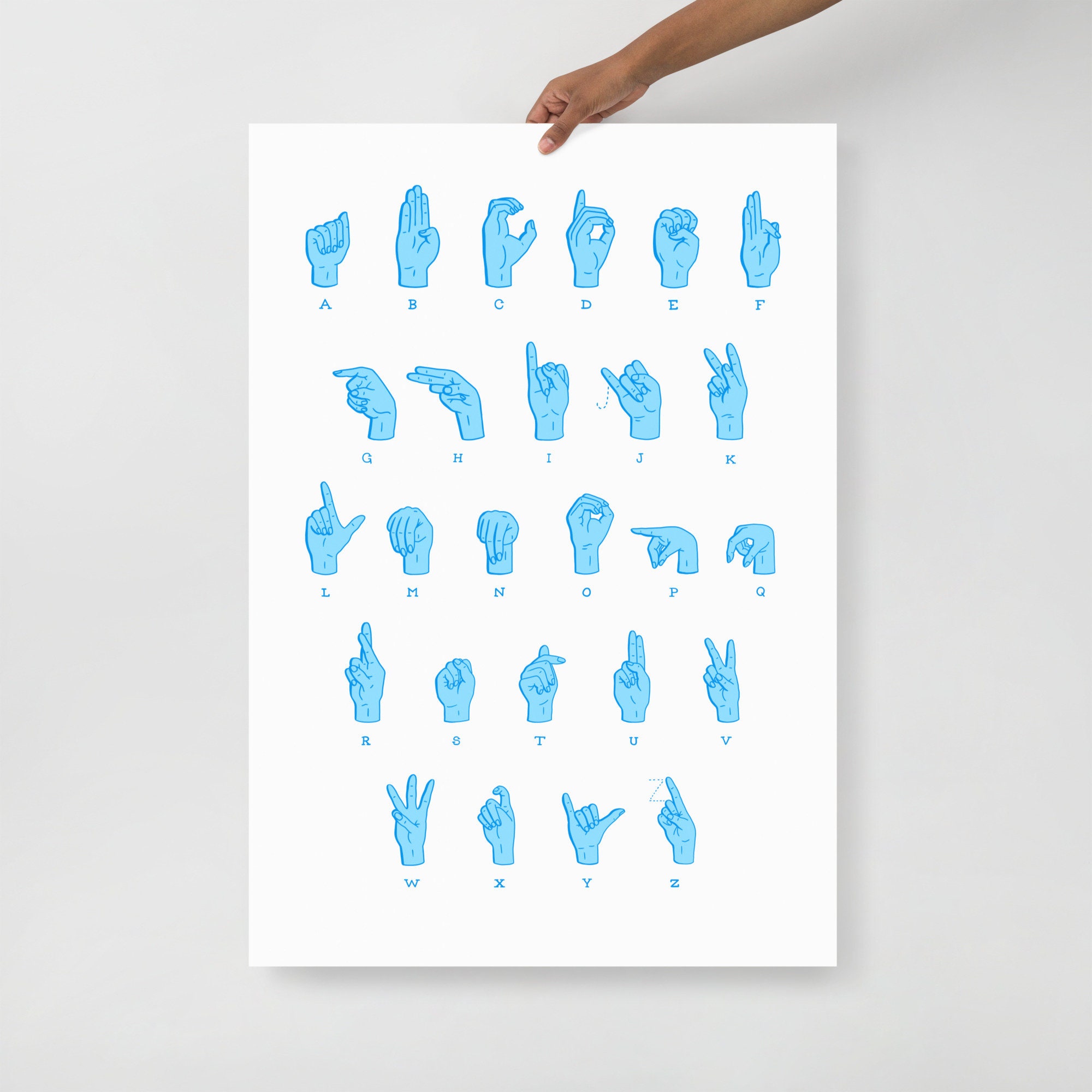 Sign Language Alphabet Poster, International Sign IS Art Print ...