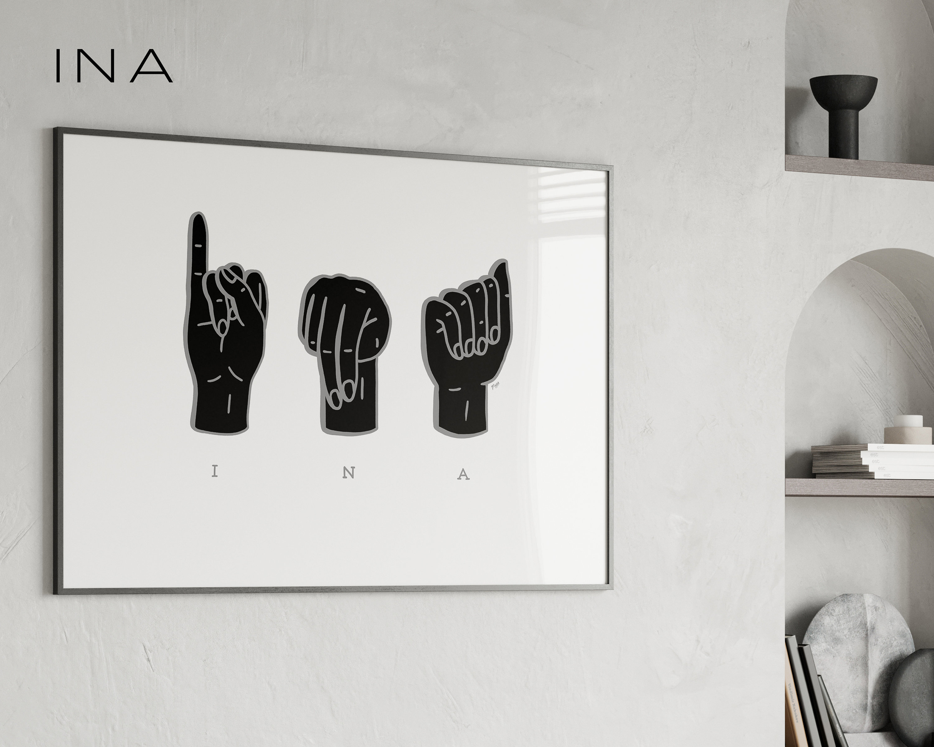 Custom Name Sign Language Poster, Nursery Name Art Print, Editable ...