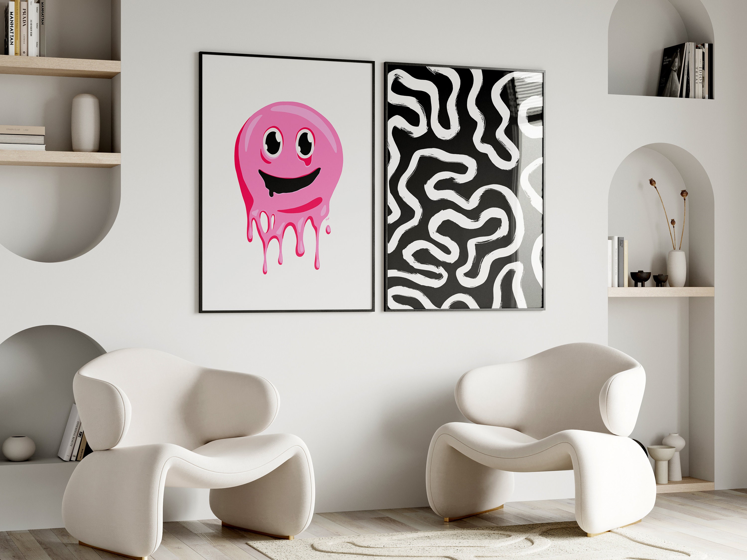 Melting Smiley Poster Emoji Poster Fun Art Colorful Kids - Etsy