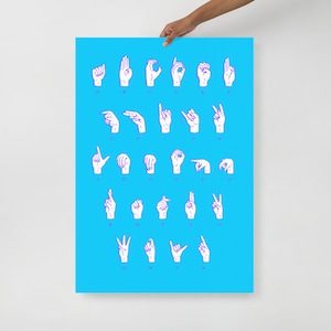 Sign Language Alphabet Poster, International Sign IS Art Print ...