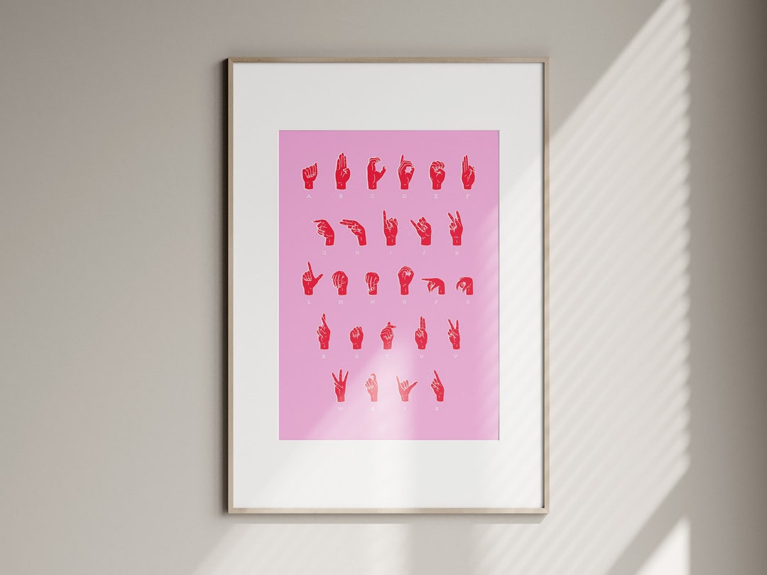 Sign Language Alphabet Poster, International Sign IS Art Print ...
