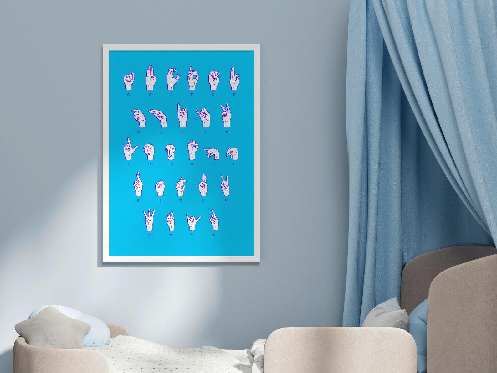 Sign Language Alphabet Poster, International Sign IS Art Print ...