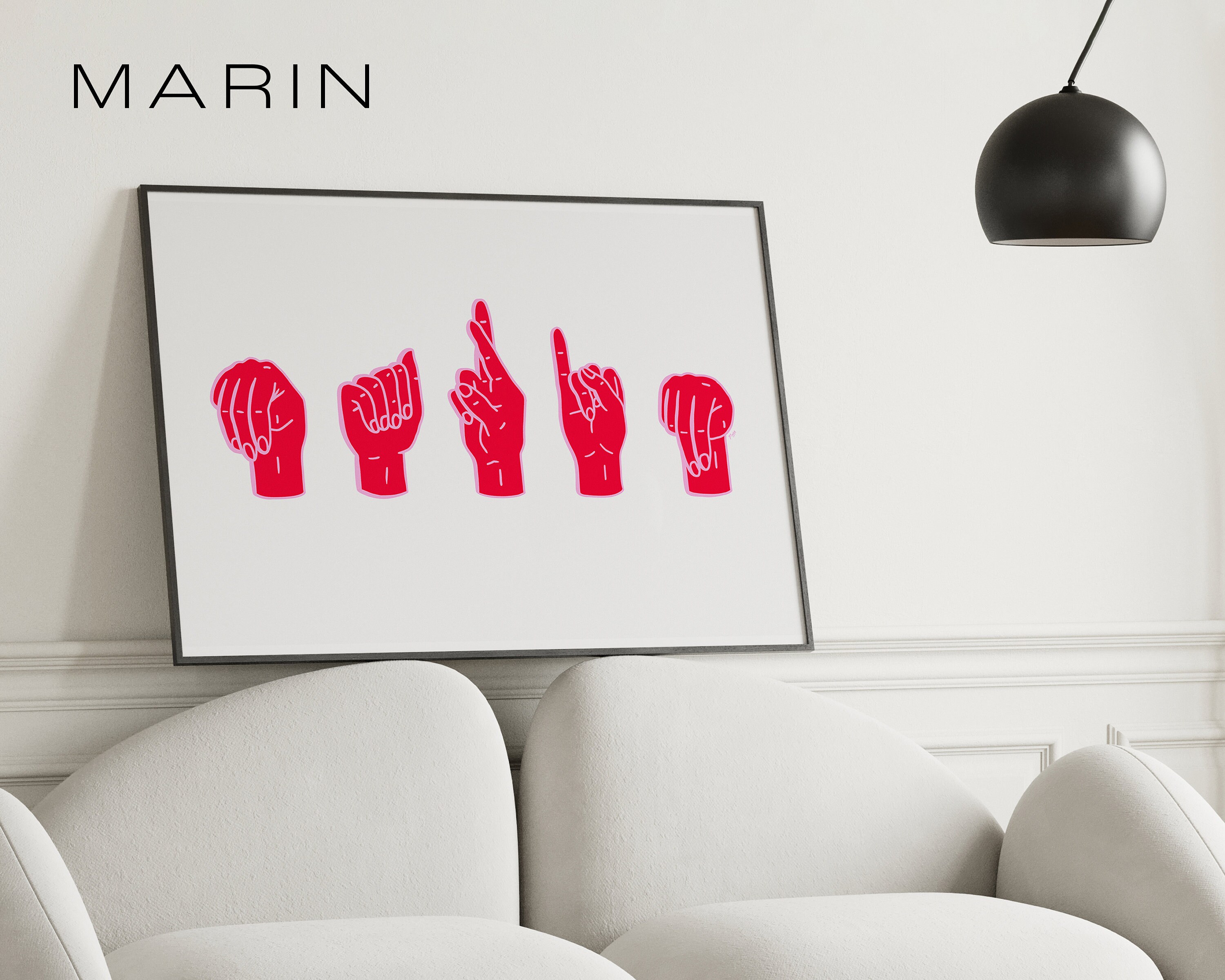 Custom Name Sign Language Poster, Nursery Name Art Print, Editable ...