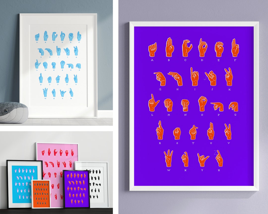 Sign Language Alphabet Poster, International Sign IS Art Print ...