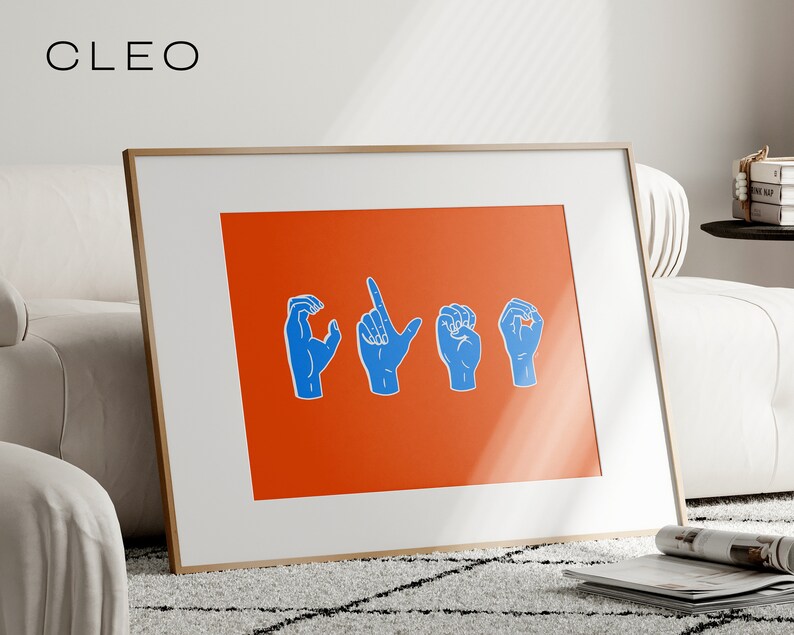 Custom Sign Language Poster – Name or Word, Editable Poster ...