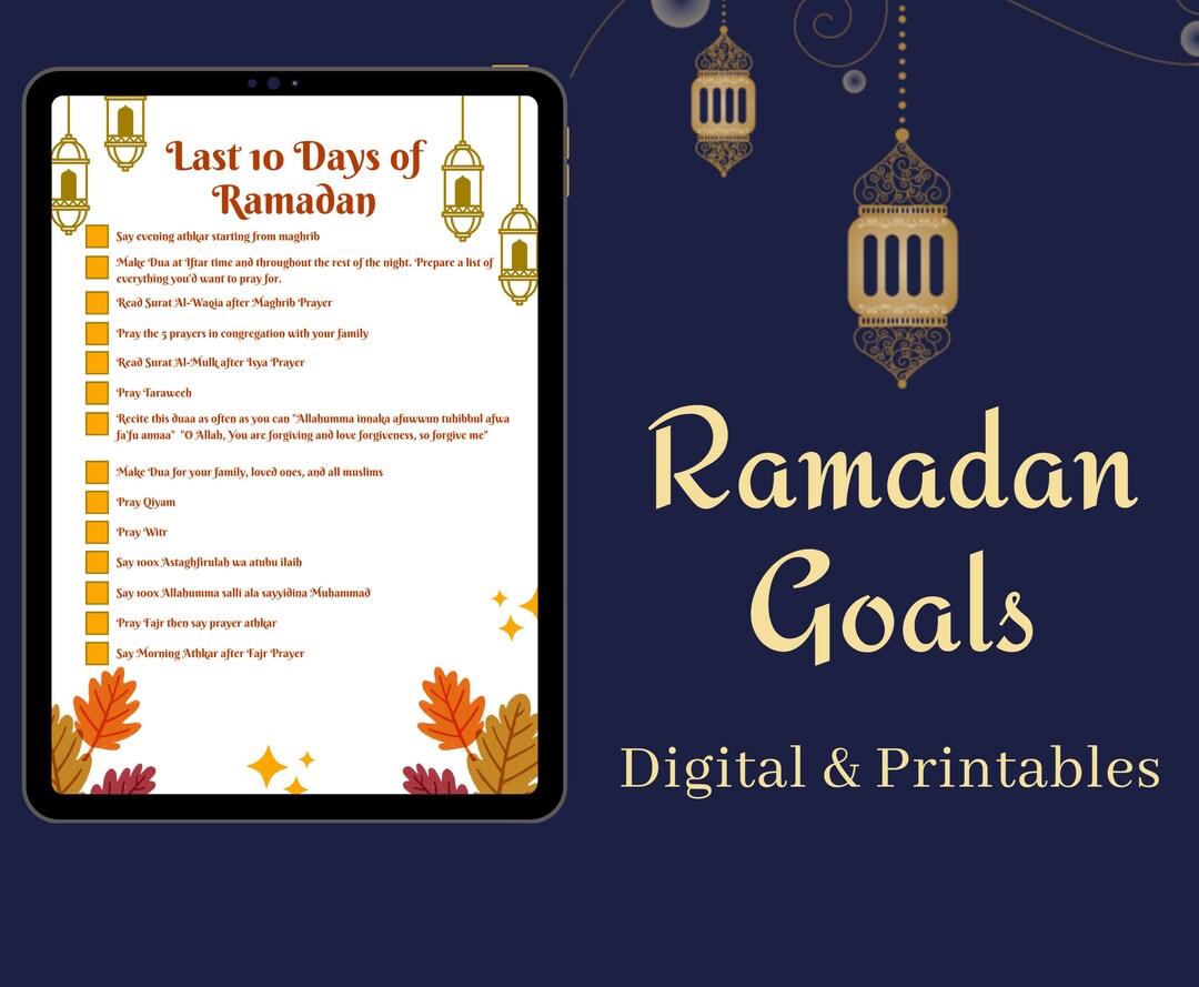 Ramadan Goals | Ramadan Challenge, Digital Download, Printable - Etsy