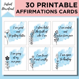 30 Affirmations Cards Digital Download | Positive Quotes 2023 Printable ...