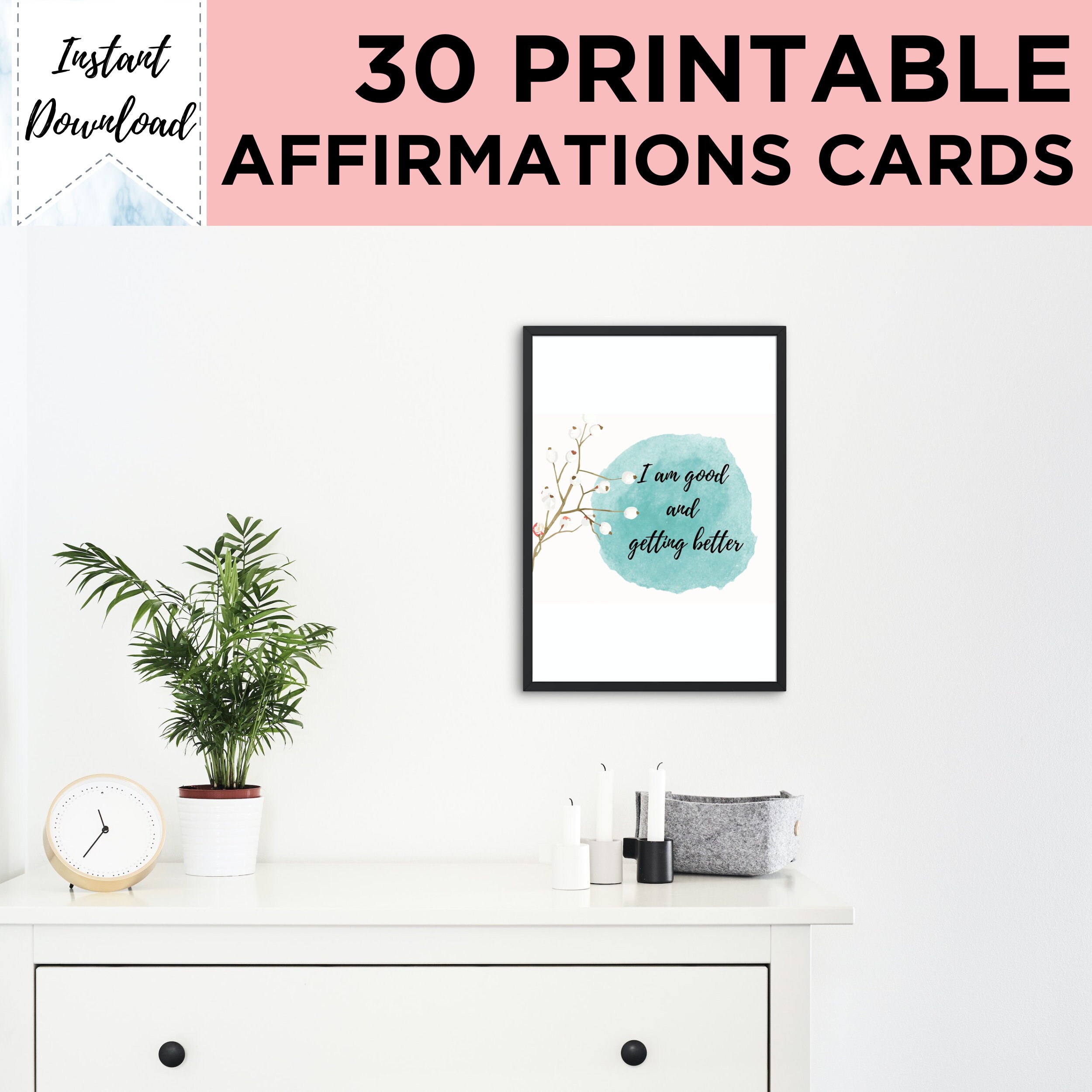 30 Affirmations Cards Digital Download Positive Quotes 2023 Printable ...